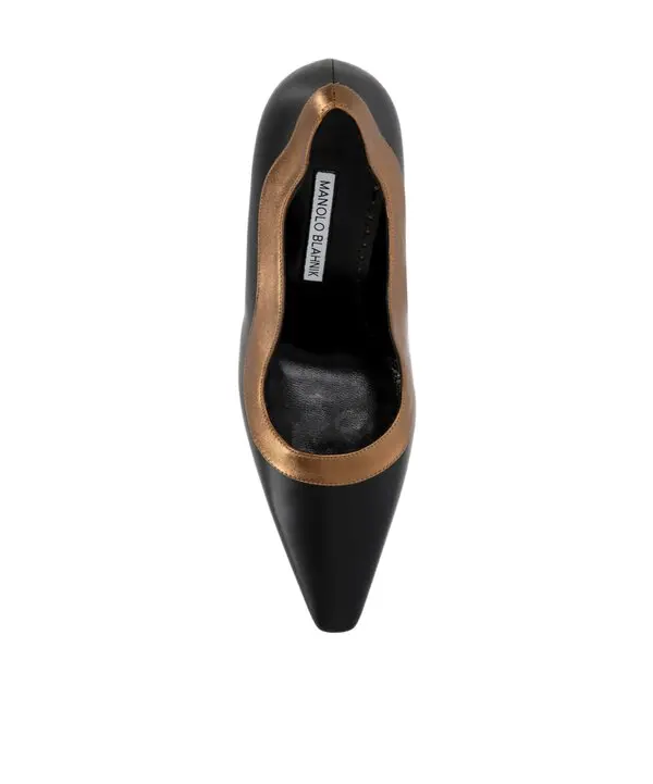 Manolo Blahnik Curved Trim Pointed Toe Pumps
