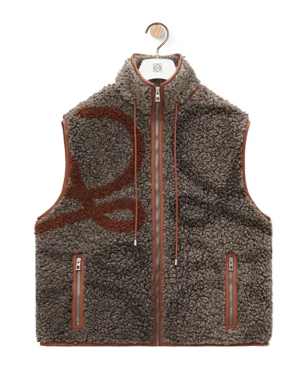 Loewe Wool Blend Vest - Beige/khaki Green