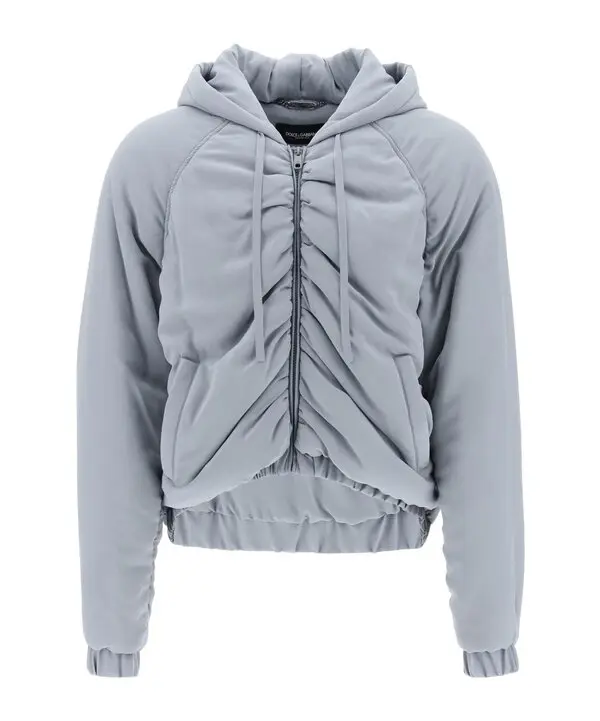 Dolce & Gabbana Drawstring Hooded Jacket - Gray