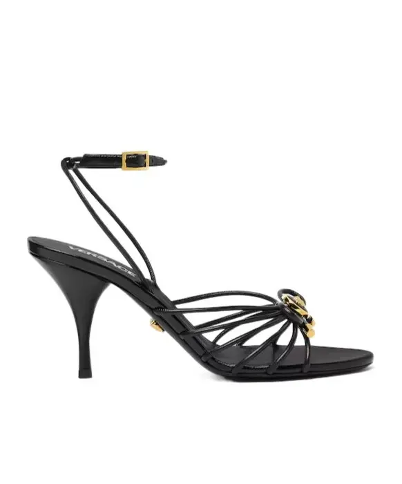 Versace Opera Bow Stiletto Sandals - Black