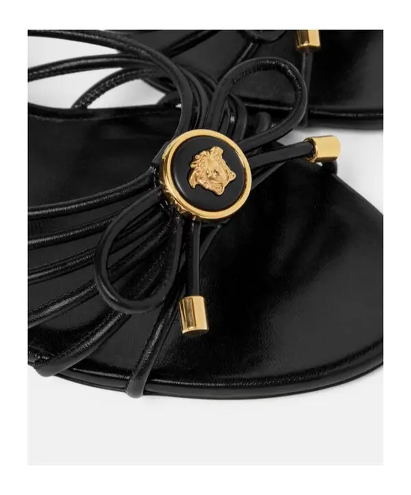 Versace Opera Bow Stiletto Sandals - Black