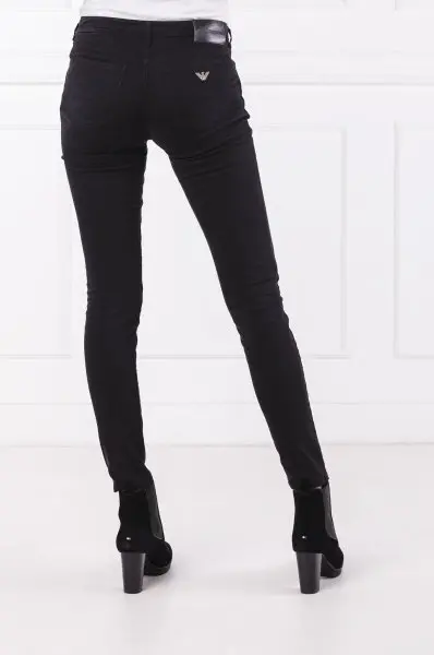 Emporio Armani Logo Detail Slim Fit Jeans - Black