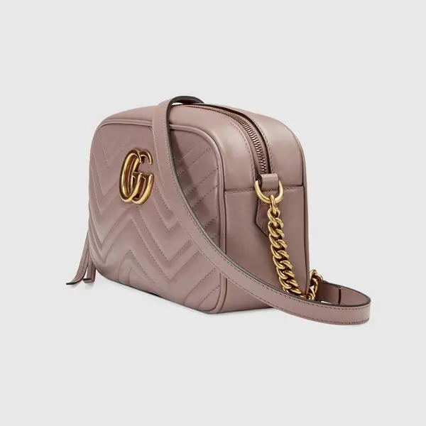 Gucci Gg Marmont Small Quilted Shoulder Bag - Brown