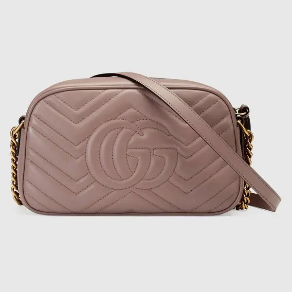 Gucci Gg Marmont Small Quilted Shoulder Bag - Brown