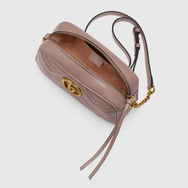 Gucci Gg Marmont Small Quilted Shoulder Bag - Brown