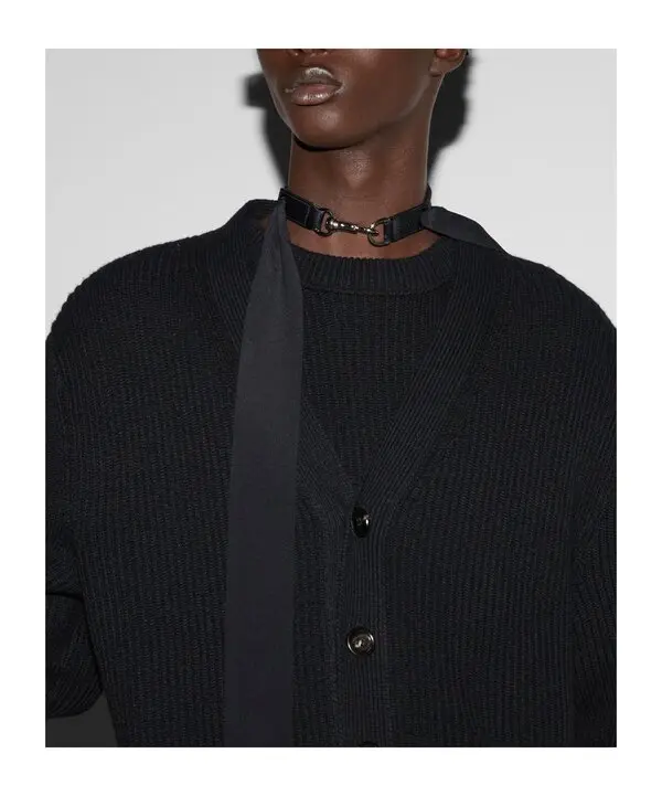 Gucci Rib Knit V-neck Cardigan