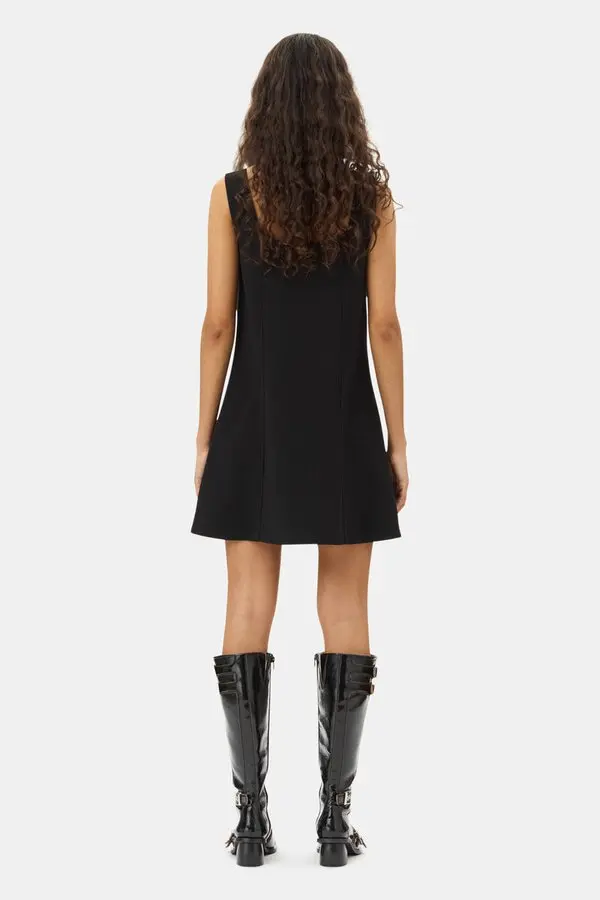 GANNI Sleeveless Button-front Dress With Flip Pockets
