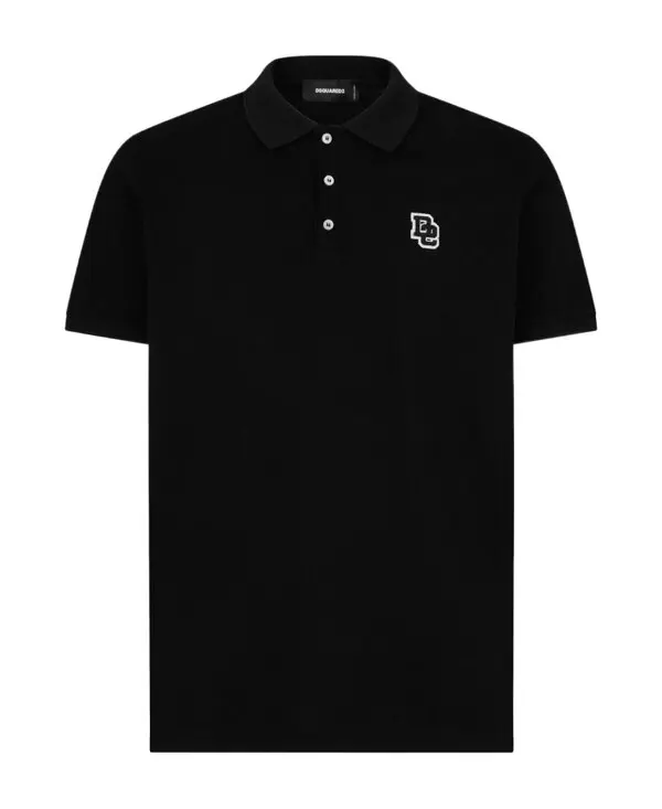 Dsquared2 D2 Logo Patch Polo Shirt - Black