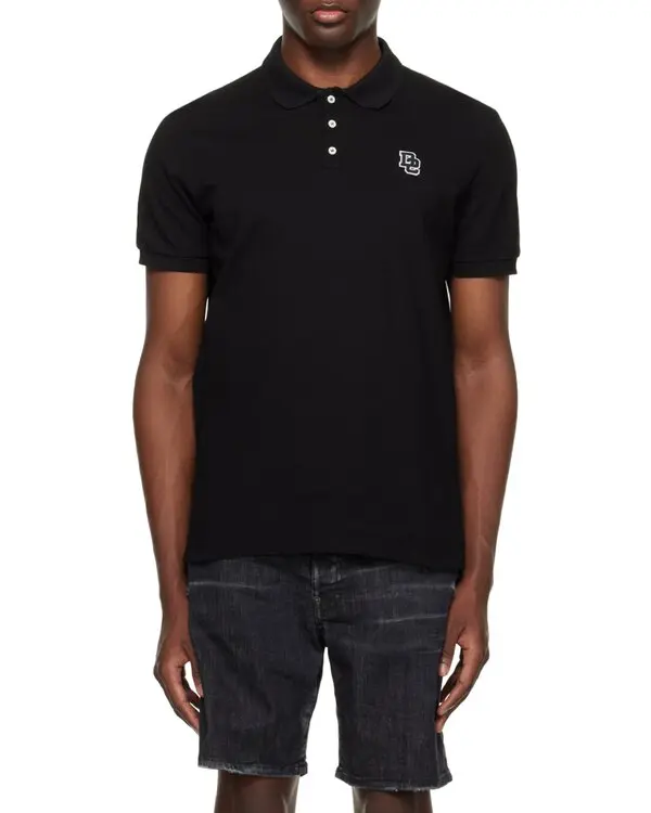 Dsquared2 D2 Logo Patch Polo Shirt - Black