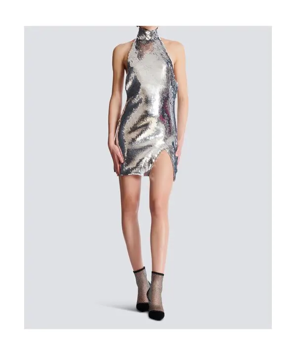 Balmain Sequinned Halterneck Dress