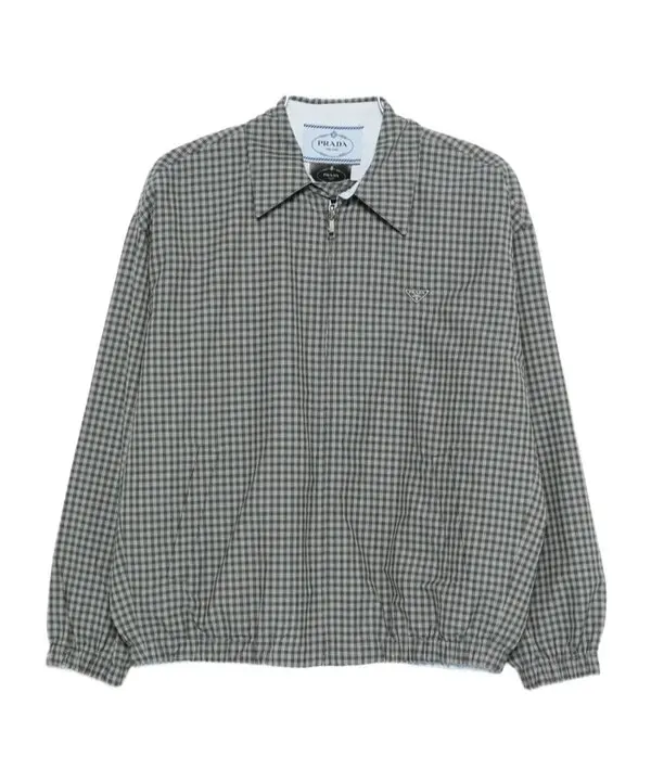 Prada Checked Poplin Jacket - Iron-gray