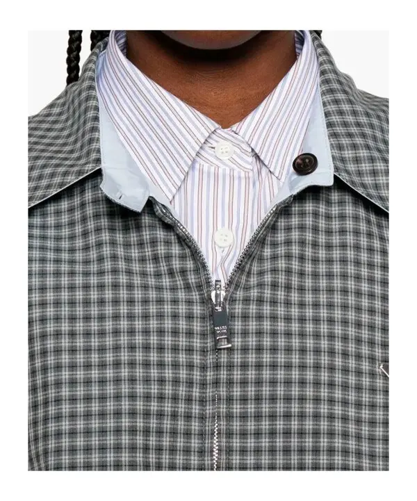 Prada Checked Poplin Jacket - Iron-gray