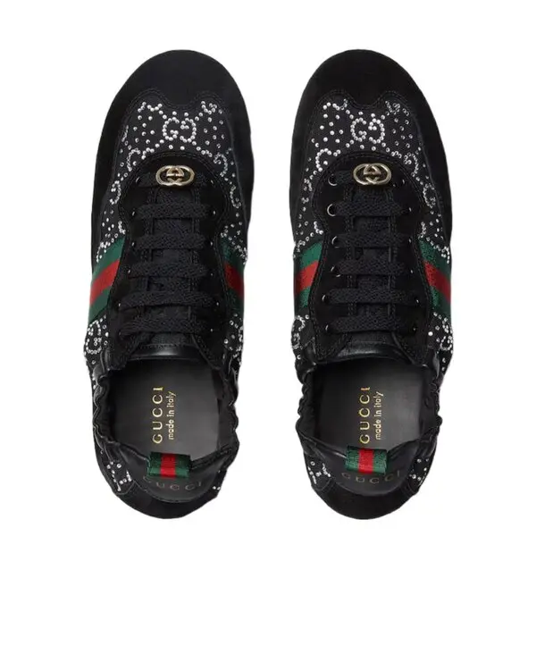 Gucci Gg Embellished Trainers - Black