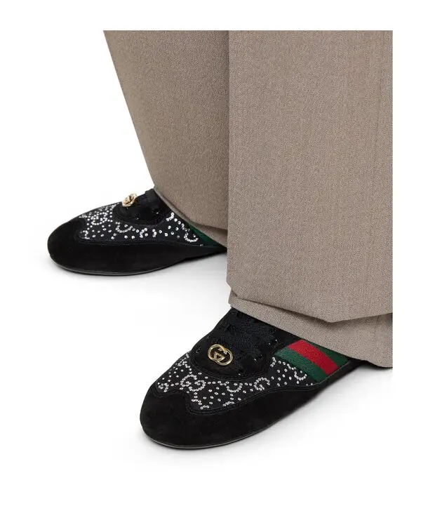 Gucci Gg Embellished Trainers - Black