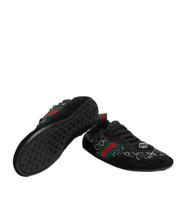 Gucci Gg Embellished Trainers - Black