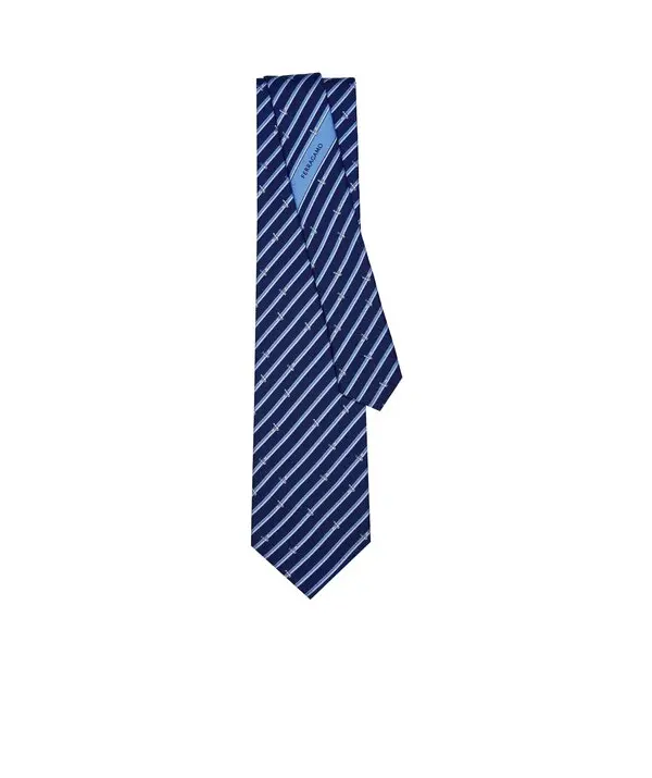 FERRAGAMO Printed Neck Tie - Navy