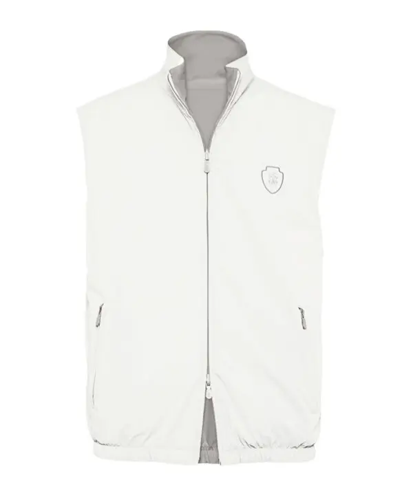 Brunello Cucinelli Reversible Quilted Zip-up Gilet - Off-white/gray