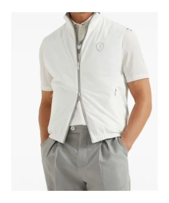 Brunello Cucinelli Reversible Quilted Zip-up Gilet - Off-white/gray