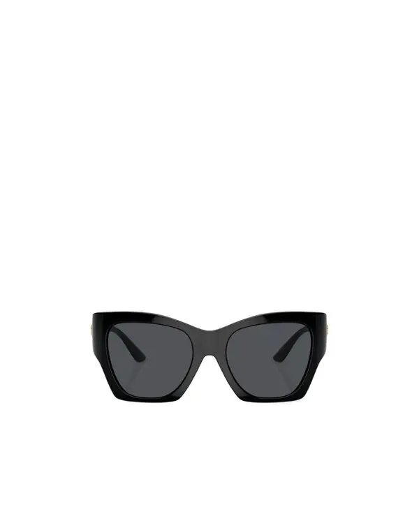 Versace Irregular Frame Sunglasses With Logo Detail - Black