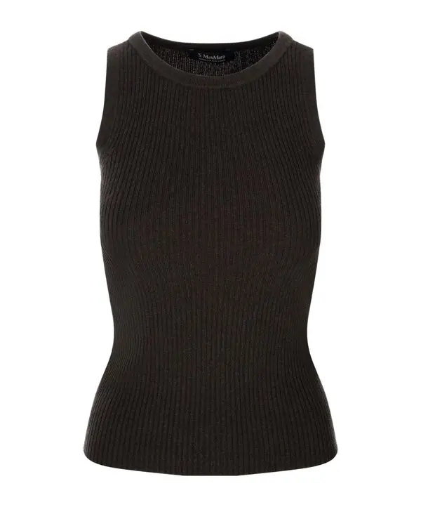 Max Mara Sleeveless Ribbed Knit Top