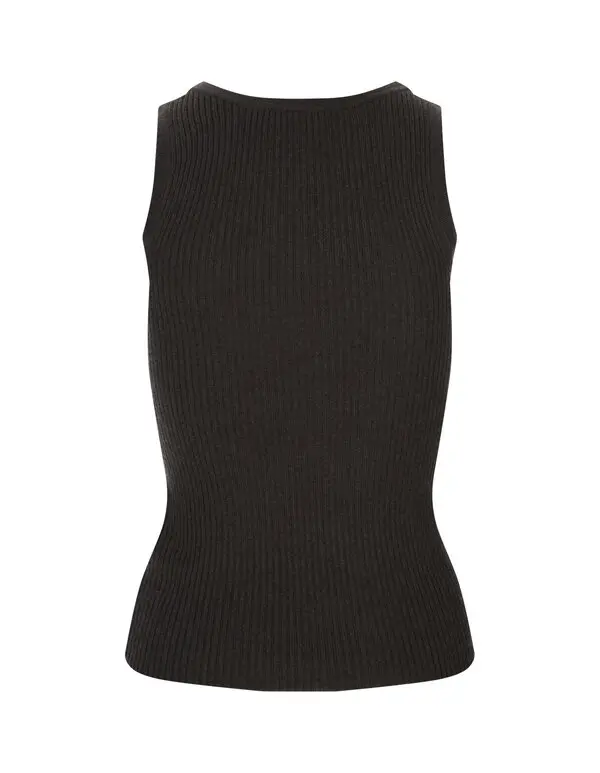 Max Mara Sleeveless Ribbed Knit Top