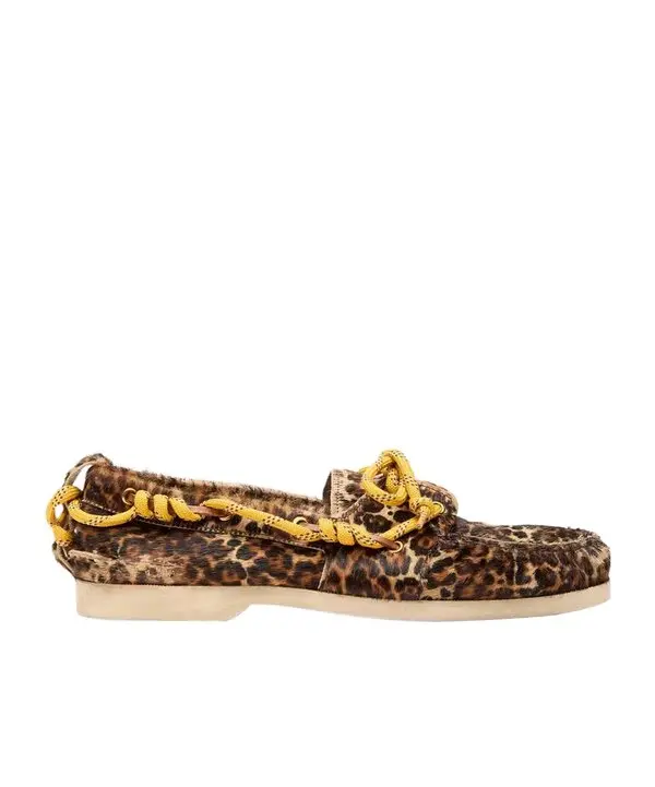 GOLDEN GOOSE Leopard Printed Cruise Loafers - Beige And Brown
