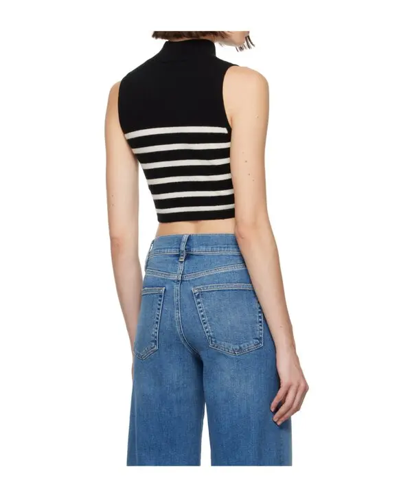 FRAME Sleeveless Striped Knit Sweater