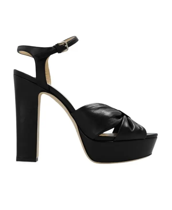 JIMMY CHOO Heloise Knotted Platform Sandals - Black