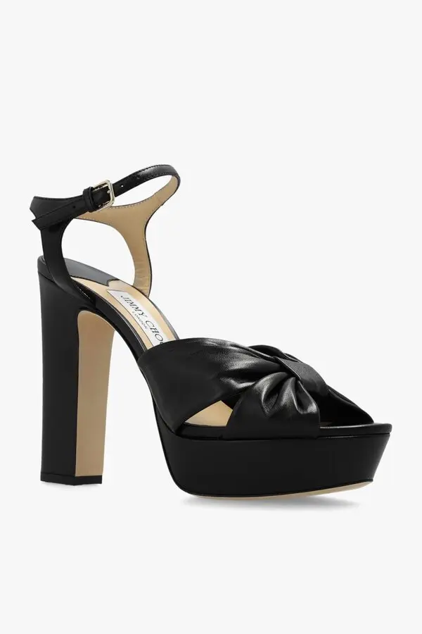 JIMMY CHOO Heloise Knotted Platform Sandals - Black
