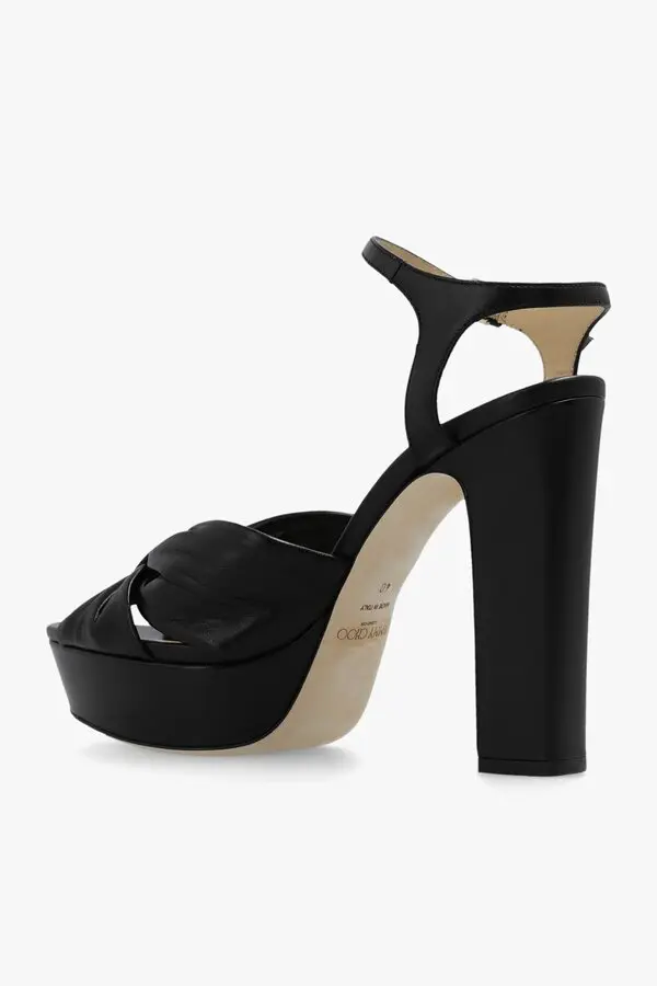 JIMMY CHOO Heloise Knotted Platform Sandals - Black