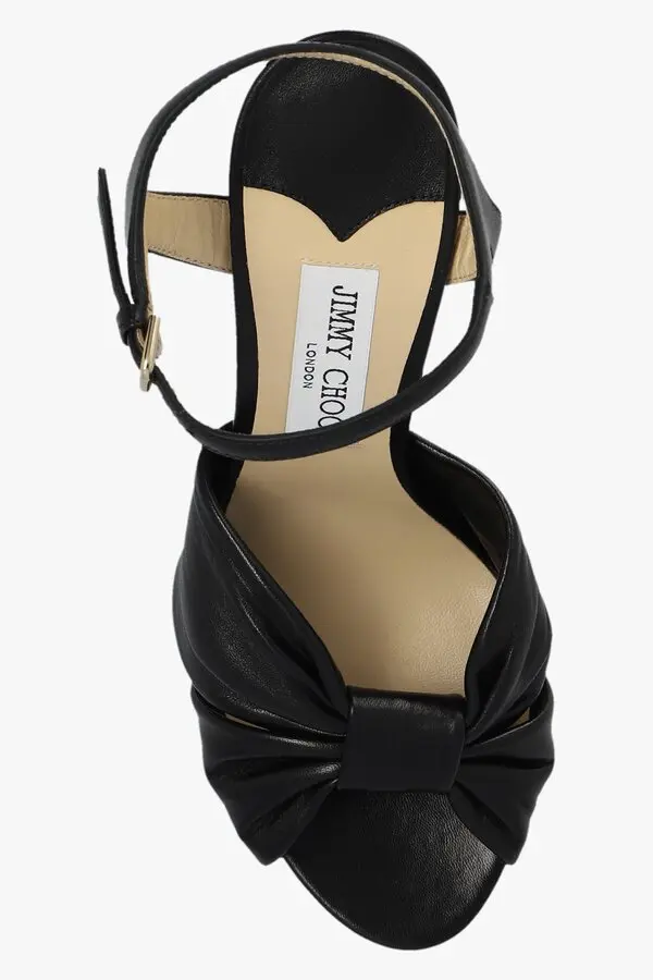 JIMMY CHOO Heloise Knotted Platform Sandals - Black