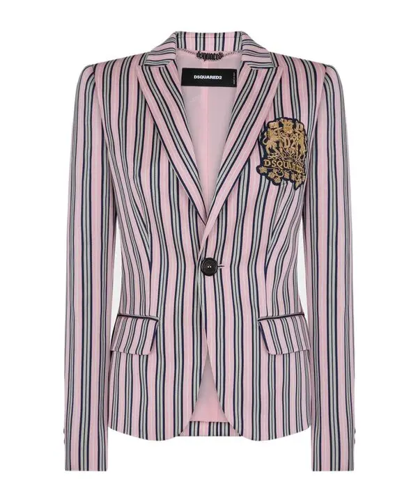 Dsquared2 Striped Lapel Blazer - Gray