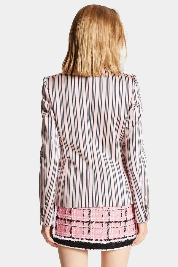 Dsquared2 Striped Lapel Blazer - Gray