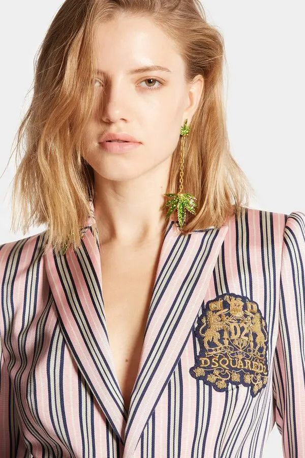 Dsquared2 Striped Lapel Blazer - Gray