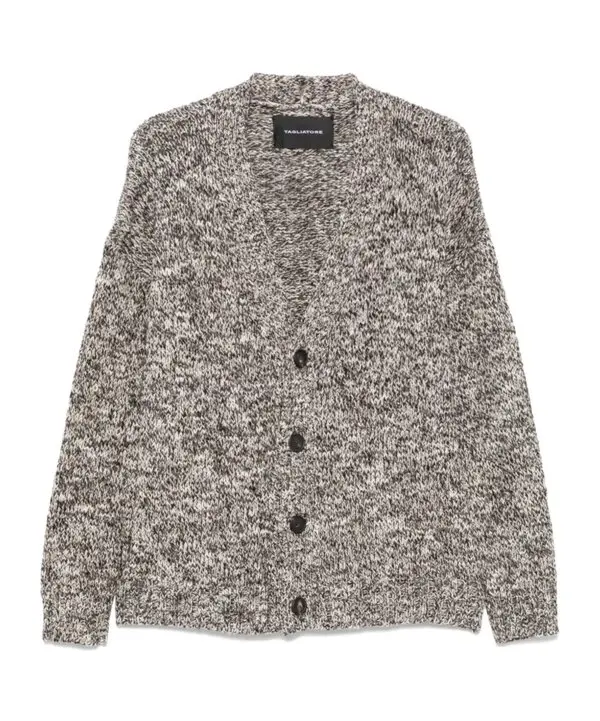 Tagliatore Relaxed Fit V-neck Buttoned Knitwear - Gray