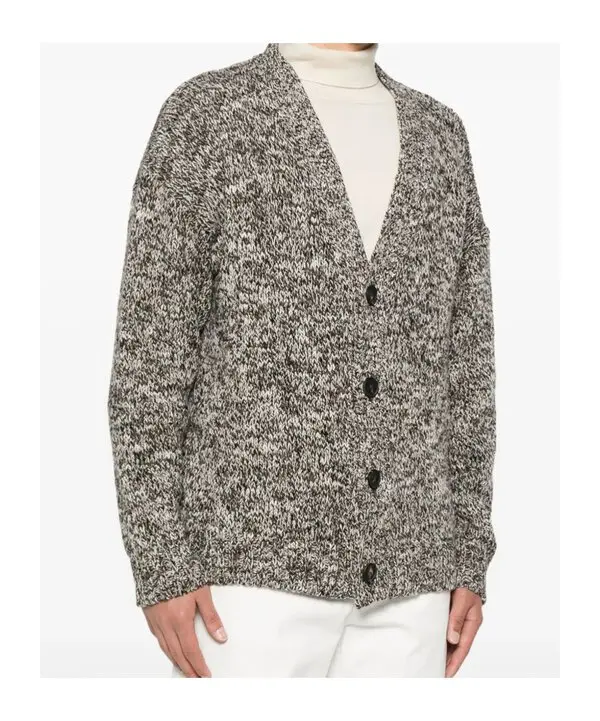 Tagliatore Relaxed Fit V-neck Buttoned Knitwear - Gray