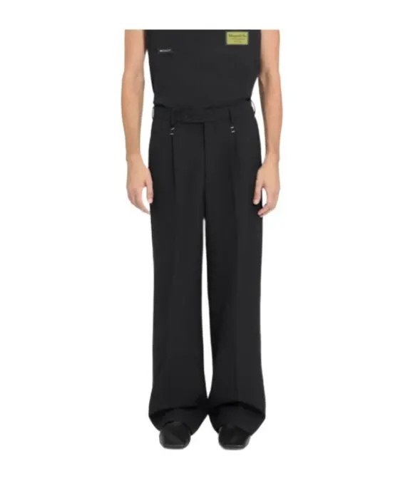 MAISON MARGIELA Pleated Wide-leg Tailored Pants - Black