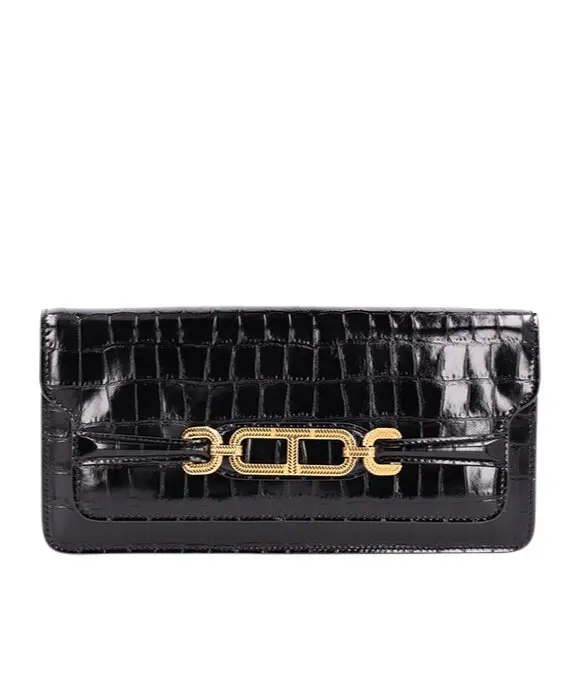 TOM FORD Whitney Crocodile-embossed Shoulder Bag - Black
