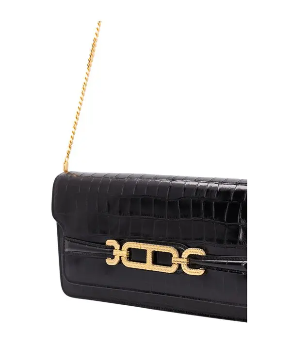 TOM FORD Whitney Crocodile-embossed Shoulder Bag - Black