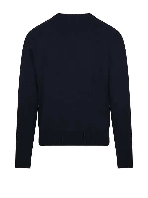 AMI Paris De Coeur Wool Cardigan - Black
