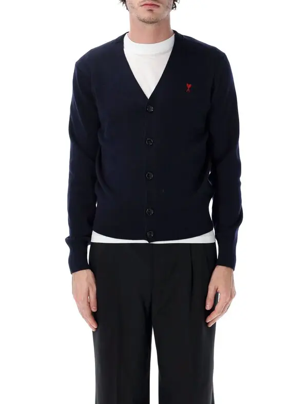 AMI Paris De Coeur Wool Cardigan