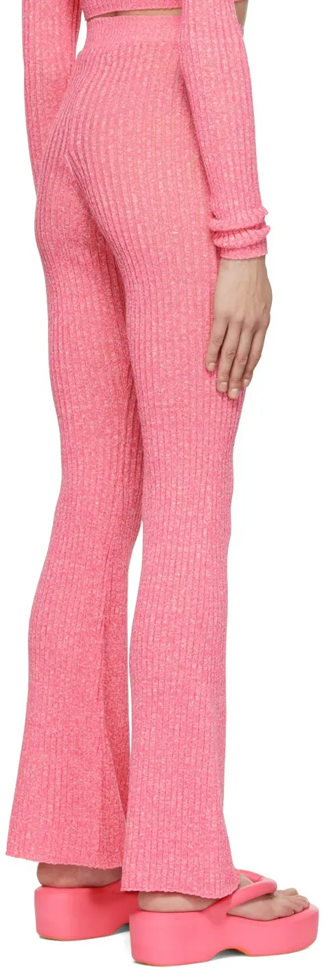 MSGM Rib Knit Logo Track Pants