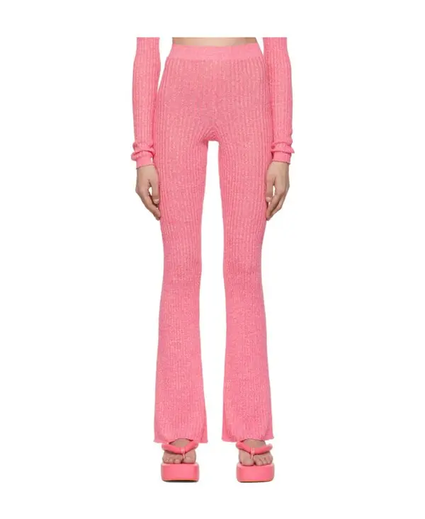 MSGM Rib Knit Logo Track Pants