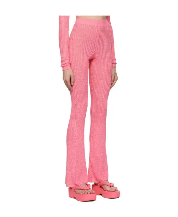 MSGM Rib Knit Logo Track Pants