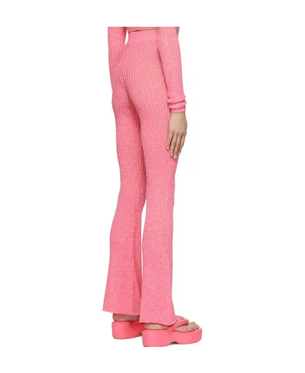 MSGM Rib Knit Logo Track Pants
