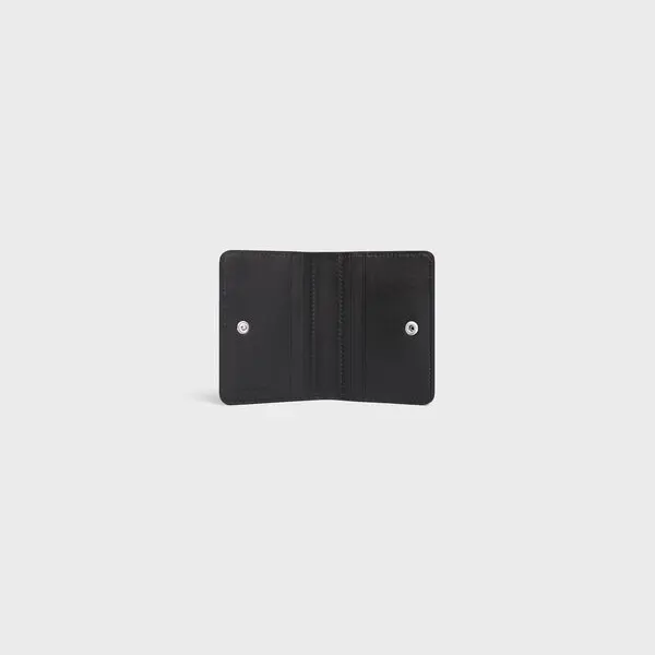Celine Bi-fold Card Holder In Grained Calfskin