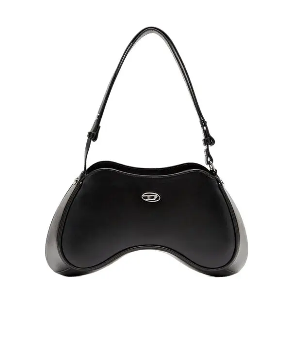DIESEL® Play Logo Plaque Shoulder Bag - Black