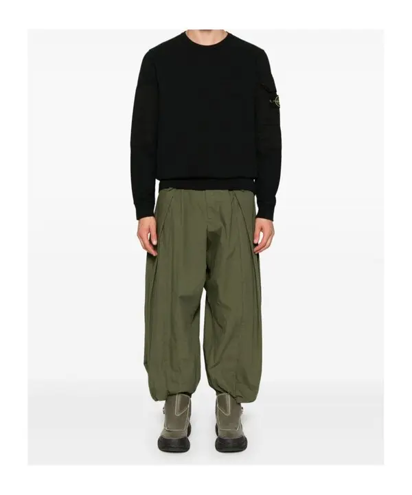 Stone Island Logo Patch Crewneck Sweatshirt - Black