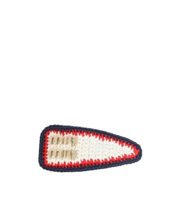 Miu Miu Crochet Logo Hair Clip - Multicolor