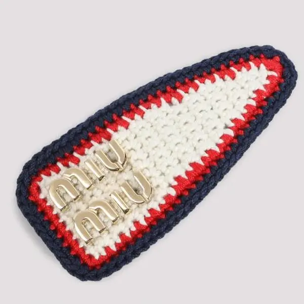 Miu Miu Crochet Logo Hair Clip - Multicolor